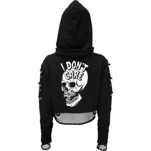 Killstar | Tops | Killstar Black Cropped Hooded Womens Top | Poshmark
